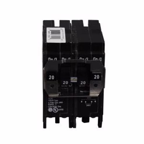 Eaton BR420 BR, 4 Pole, 20 Amp, Plug-On Circuit Breaker, 120/240 Volt ...