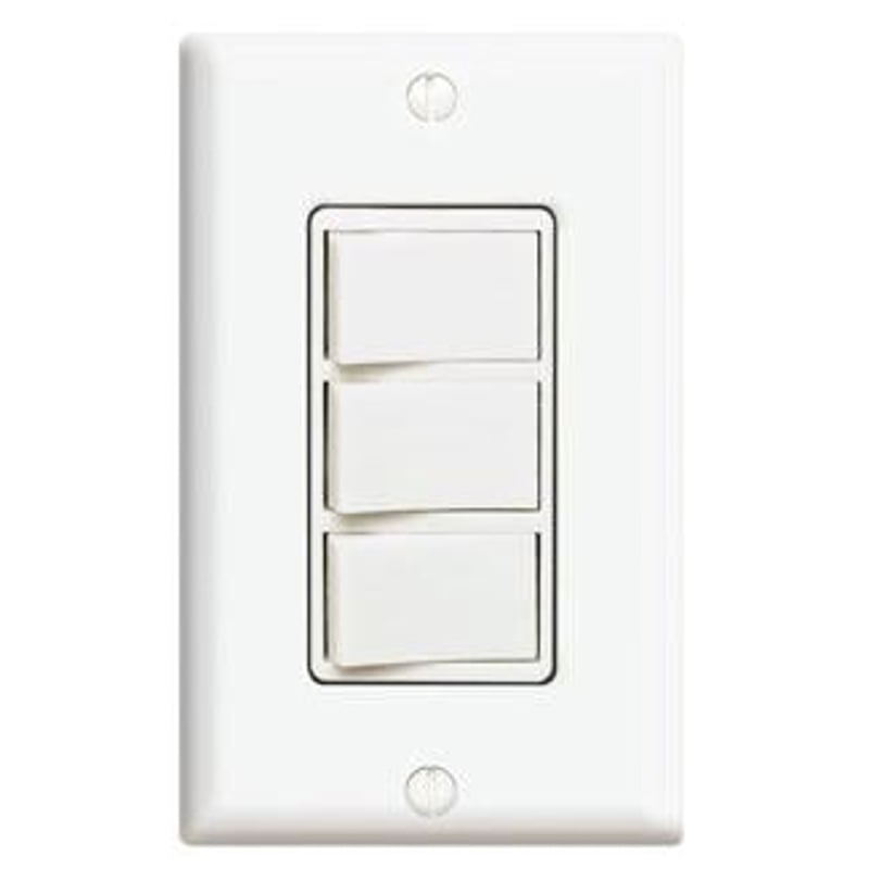 Leviton 1755-W 15-20 Amp, Single Pole, Triple Decora Combination Switch ...