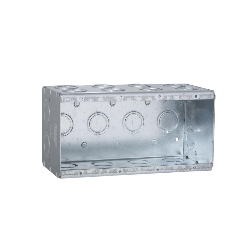 4 Gang Masonry Box, 3-1/2IN Deep, Combo KO's | Mars Electric