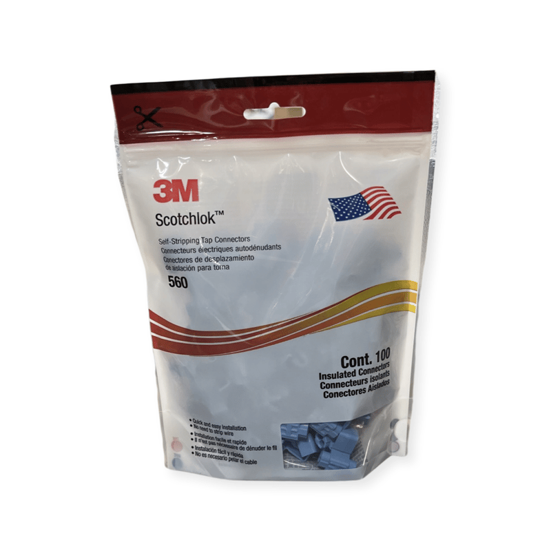3M Scotchlok 560 Self-Strip Tap Connector, Light Blue, 18–16 Awg (Solid ...