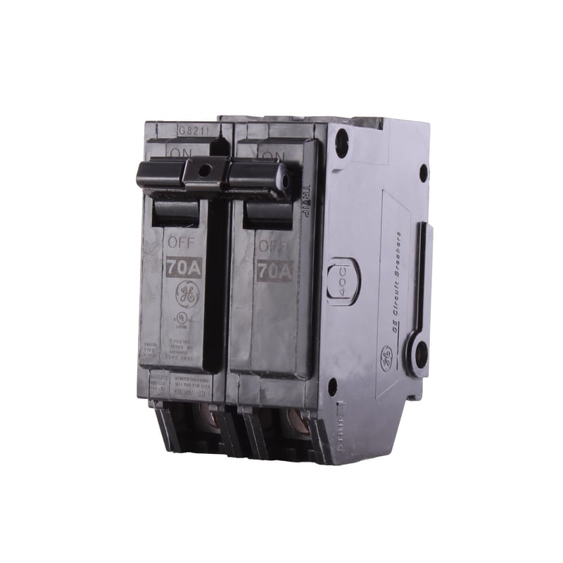 GE THQL2170 Q-Line, 2 Pole, 70 Amp, Plug-On Circuit Breaker, 120/240 ...