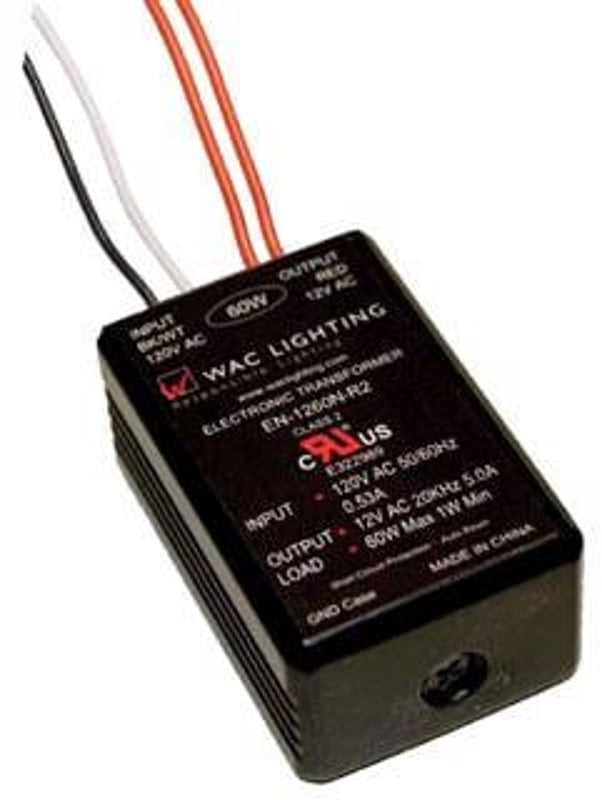 WAC EN-1260-R-AR Non-Enclosed Electronic Transformer, 120 VAC Input, 12 ...