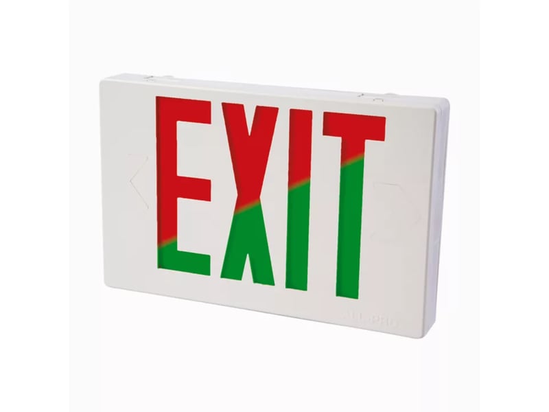 CLS APXH7RG2 All-Pro LED Emergency Exit Sign, Selectable Green/Red ...