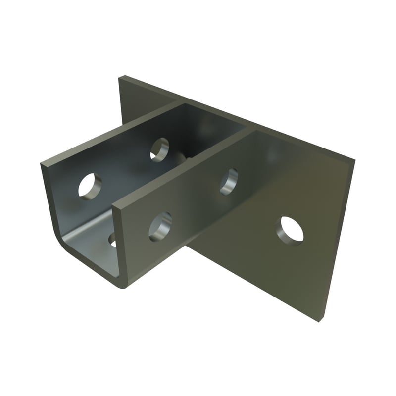 Power-Strut PS-3025-FL-EG PS 3025 Rectangular Post Base, 1 Channel ...