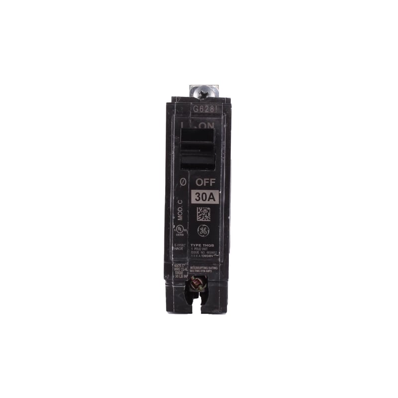 GE THQB1130 Q-Line, 1 Pole, 30 Amp, Bolt-On Circuit Breaker, 120 Volt ...