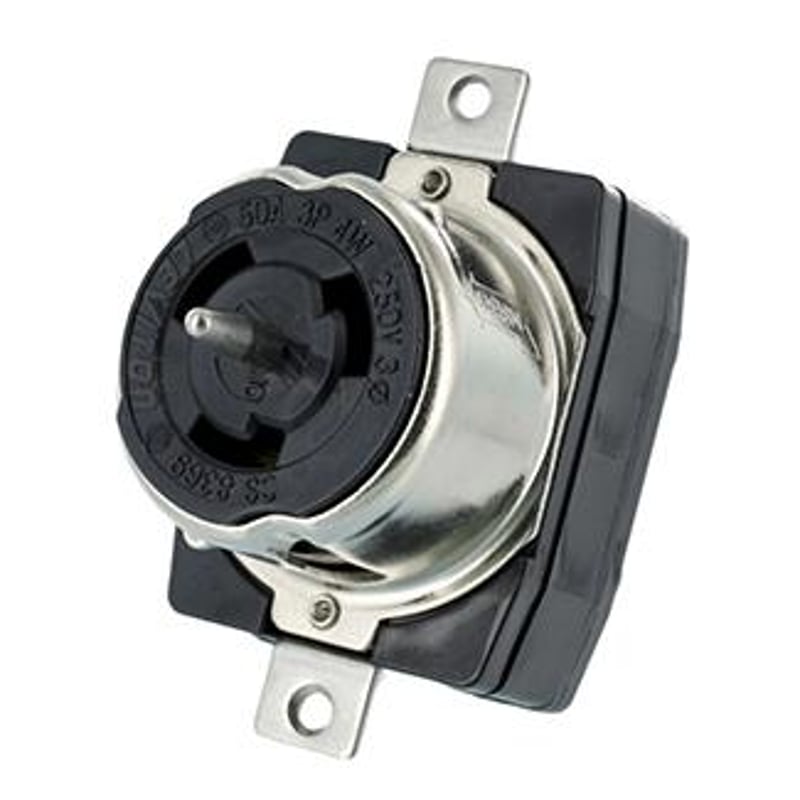 Leviton CS8369 50 Amp, 250 Volt, Flush Mount Locking Receptacle ...