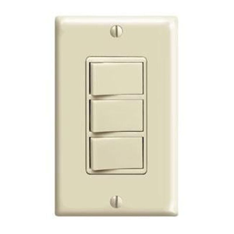 Leviton 1755-I 15-20 Amp, Single Pole, Triple Decora Combination Switch ...