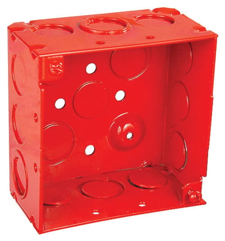GARVIN 52171-RED Junction Box, Steel, ((12) Side, (4) Bottom) Knockouts ...