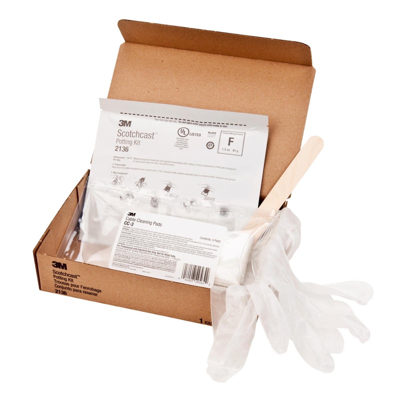 3M 7000133447 2136 Potting Kit, 1.5 oz Container Size A/2-Part Pouch ...