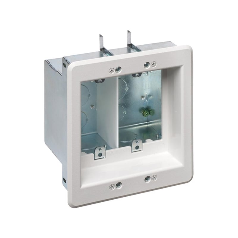 Arlington TVBS505 2 Gang Recessed TV Outlet Box, Low Voltage Divider ...