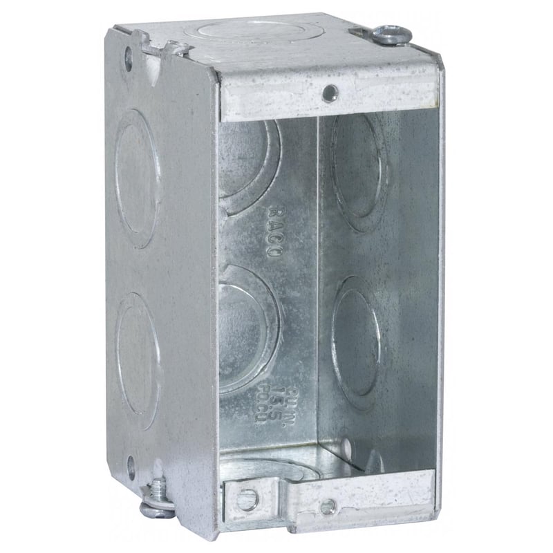 1 Gang Masonry Box, 2-1/2IN Deep, Combo KO's | Mars Electric