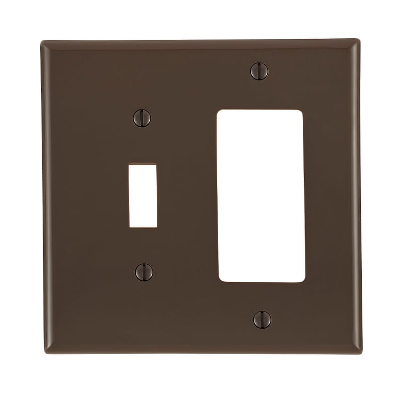Leviton PJ126 2 Gang 1-Toggle 1-Decora/GFCI Combination Wall Plate ...
