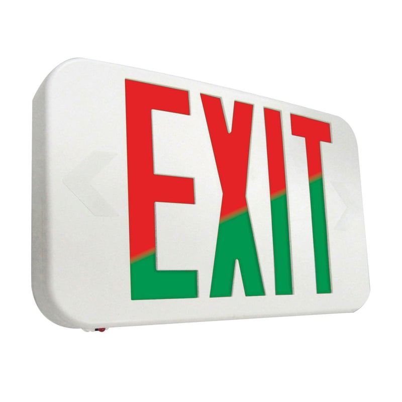 CLS APX7RG LED Exit Sign, White Housing, Red/Green Selectable Lettering ...