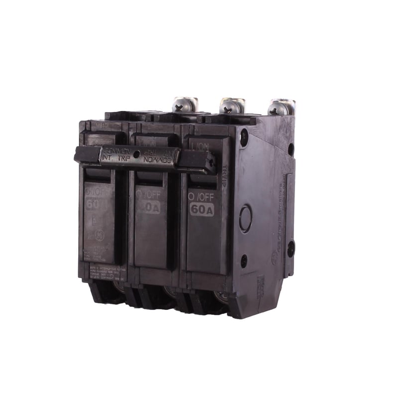 GE THQB32060 Q-Line, 3 Pole, 60 Amp, Bolt-On Circuit Breaker, 240 Volt ...
