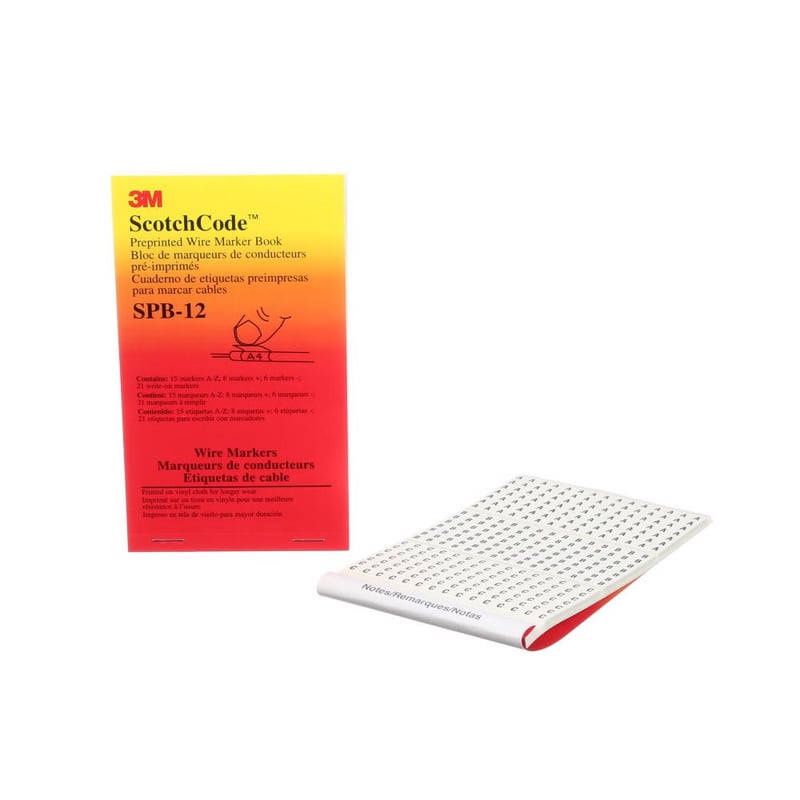 3M ScotchCode SPB-12 Pre-Printed Wire Marker Book, Black | Mars Electric