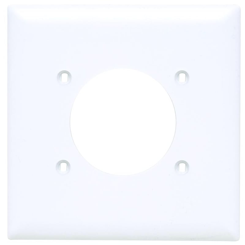 P&S TP703-W 2 Gang Power Outlet Receptacle Wall Plate, Midway, White ...
