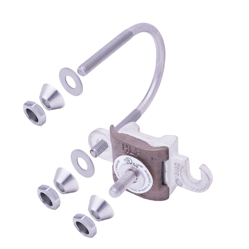 Harger CPC1.5/2 U-Bolt Pipe Clamp, 1-1/2 to 2 in Pipe, 3/8 in Rod ...