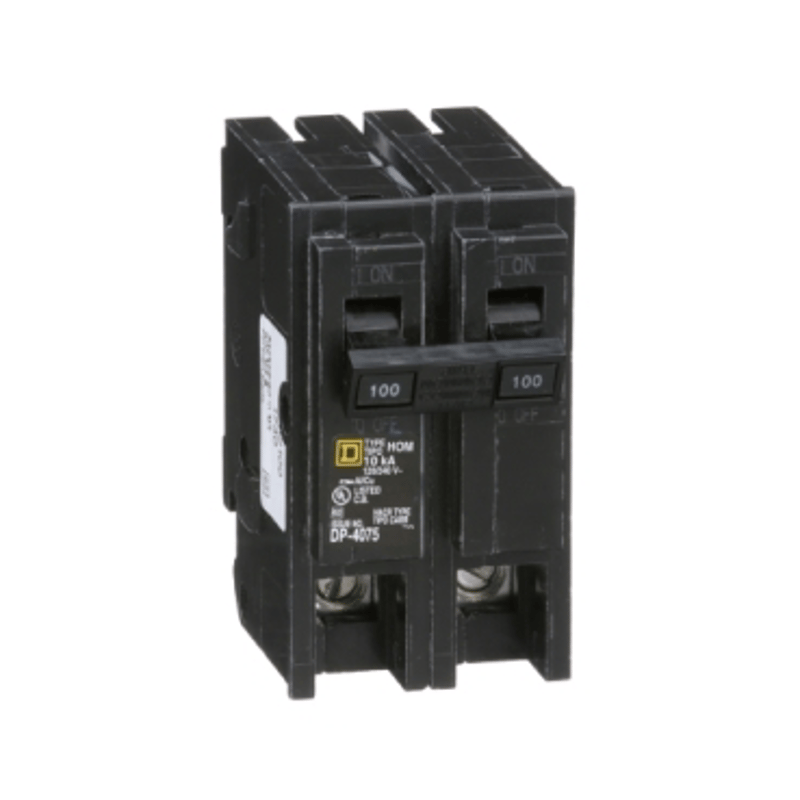 Sqaure D HOM2100 Homeline, 2 Pole, 100 Amp, Plug-On Circuit Breaker ...
