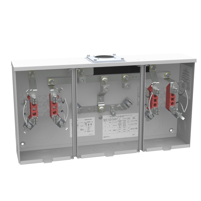 Milbank U1232-RRL-KK-K1 150 Amp Ringless Horizontal Meter Socket, 4 ...