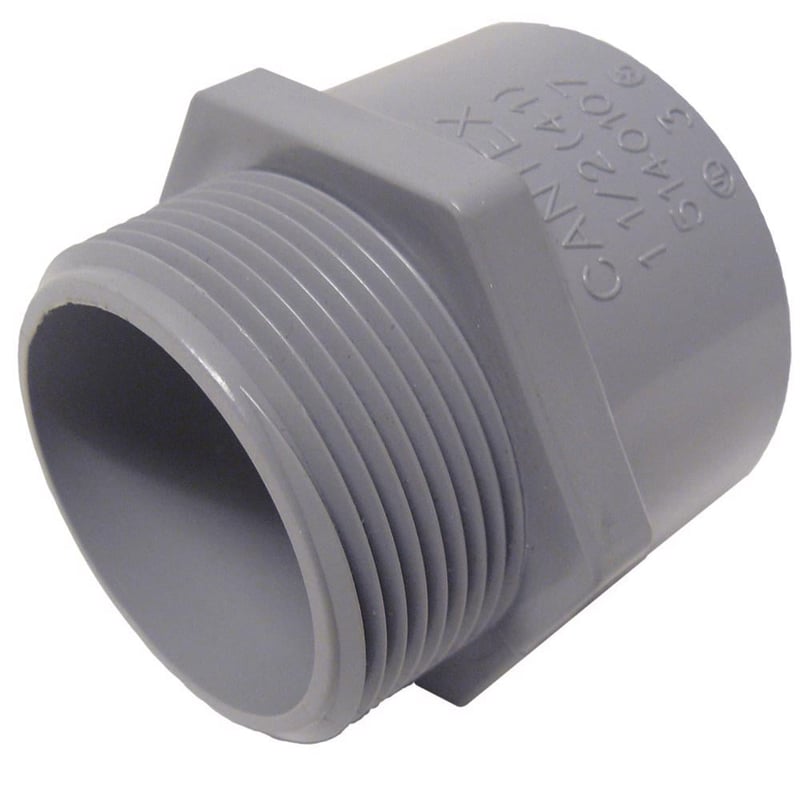 CANTEX 5140104 Male Terminal Adapter, 3/4 in, PVC | Mars Electric