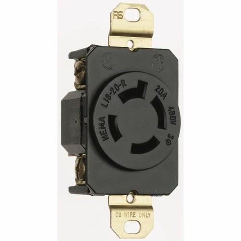 Pass & Seymour L1620-R 20 Amp, 480 Volt, Turnlok Single Locking ...