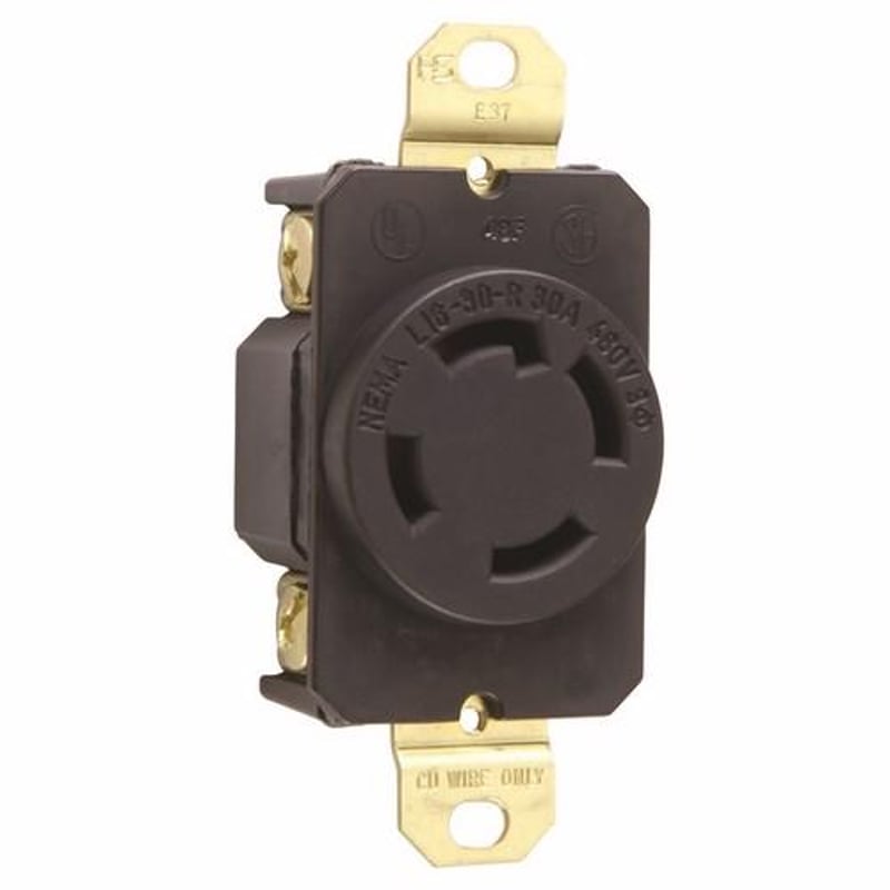 Pass & Seymour L1630-R 30 Amp, 480 Volt, Turnlok Single Locking ...