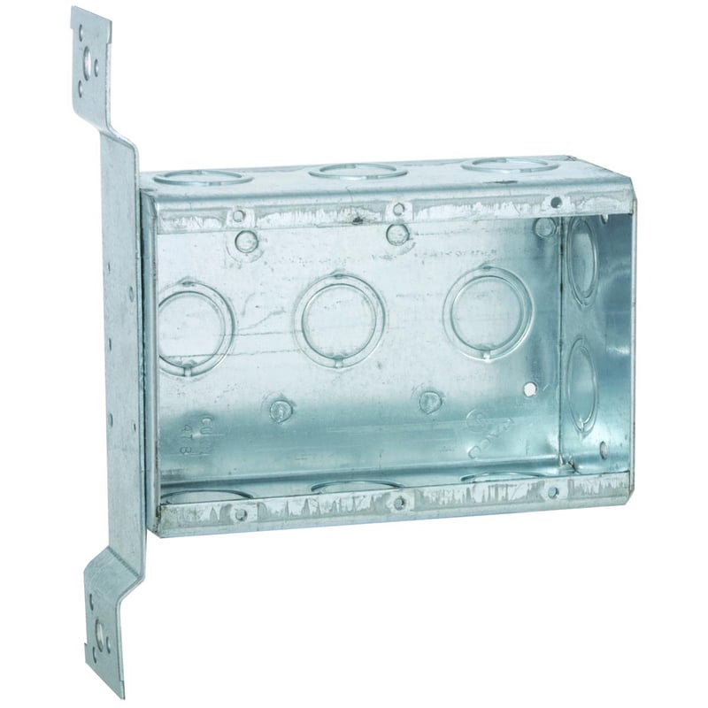 3 Gang Masonry Box, 2-1/8IN Deep, 1/2 and 3/4IN KO, FM Bracket | Mars ...