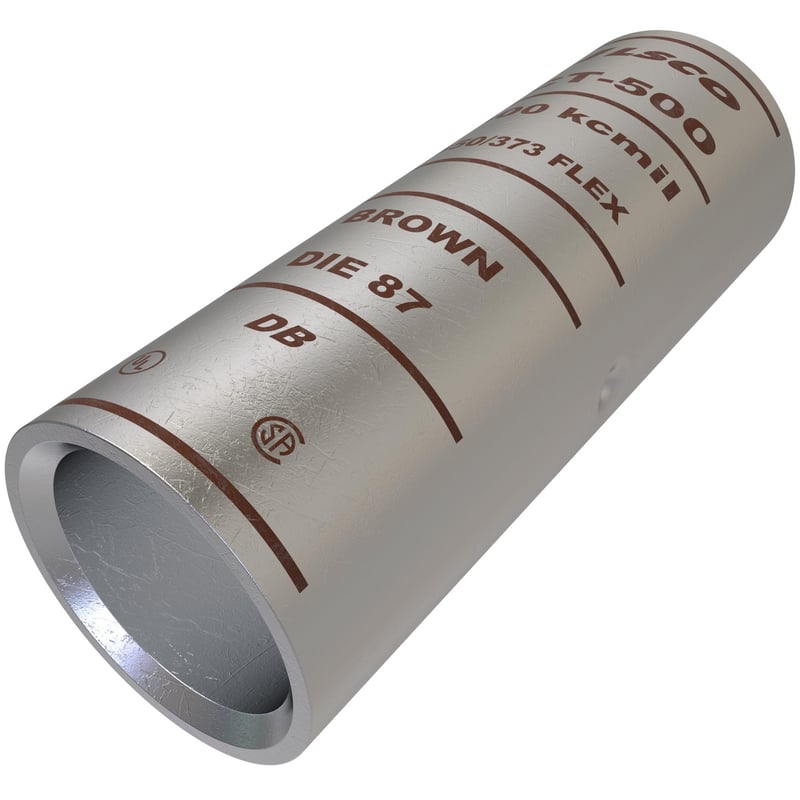 ILSCO CT-500 Surecrimp Copper Compression Sleeve, Conductor Size 500 ...