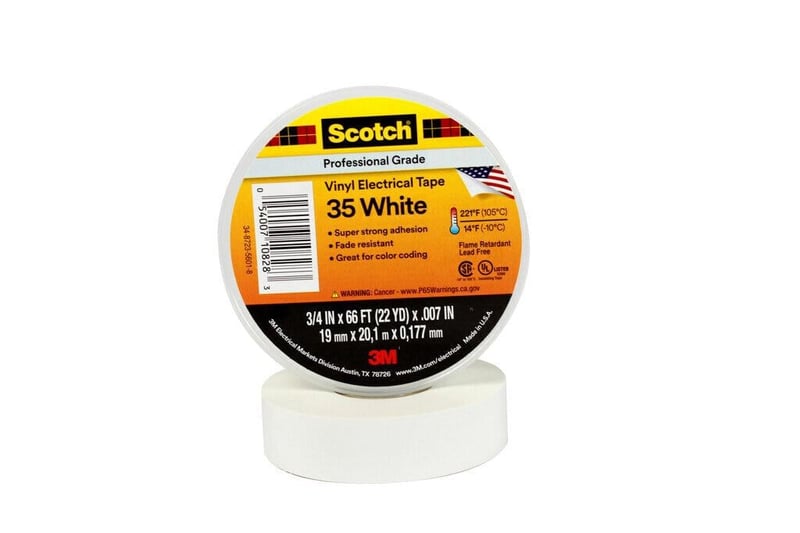 Scotch Vinyl Color Coding Electrical Tape 35, 3/4IN x 66FT, White ...