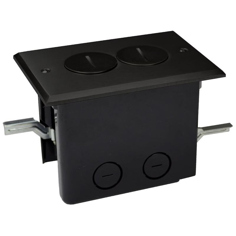 Allied FB-2DB Rectangular Floor Box Assembly, Dark Bronze Duplex Cover ...