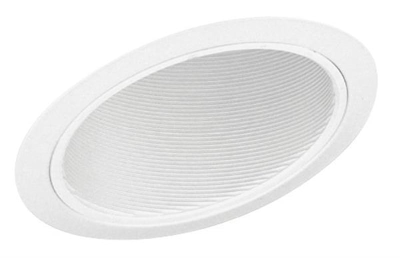 Juno 614W-WH 6IN Round Baffle Standard Slope Trim, White | Mars Electric