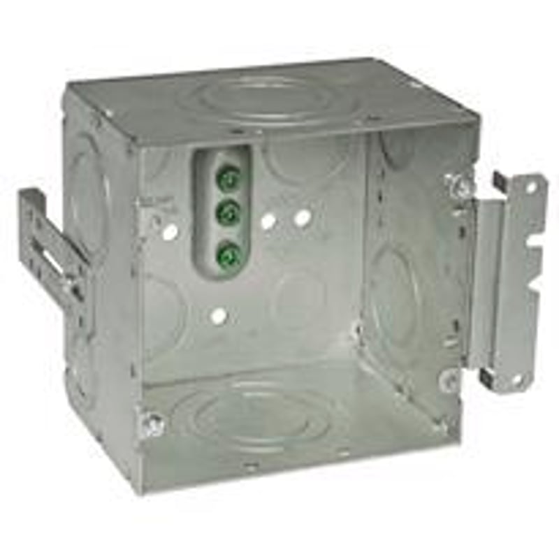 4-11/16 Square Box, 3-1/4IN Deep, 1/2IN-2IN KO's, H Bracket, Far- Side Box Support | Mars Electric
