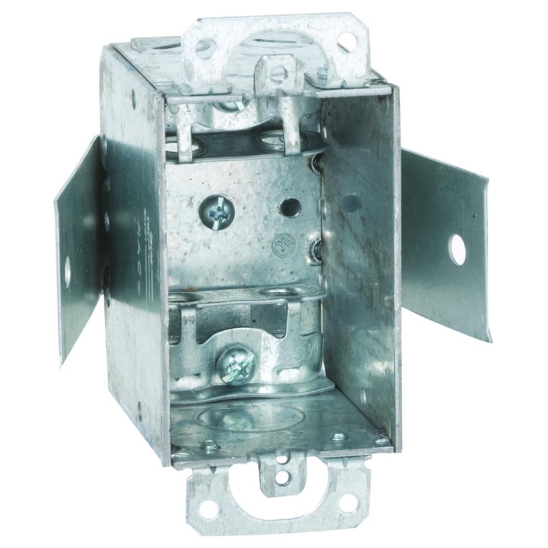 Switch Box, 2-1/2IN Deep, AC/MC/Flex Flamps, Plaster Ears, Old Work ...